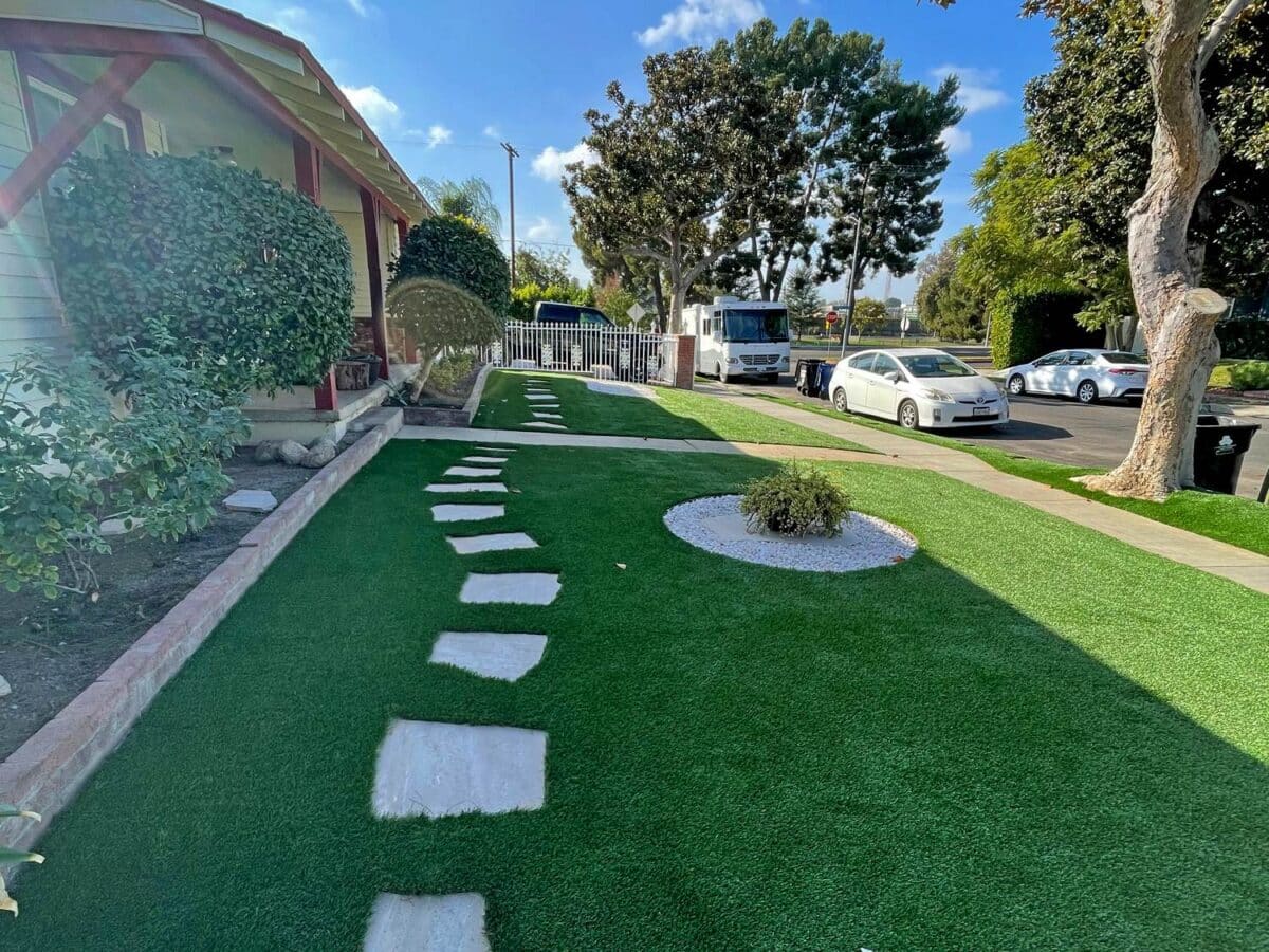 Turf Installation with Steppingstones in Mission Hills, CA - Eternal ...